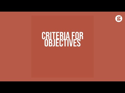 Criteria for Objectives