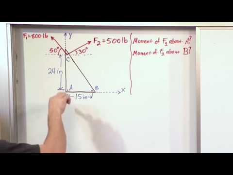 Lesson 8 - Moment Of A Force Vector Calculation, Part 3 (Engineering Mechanics)