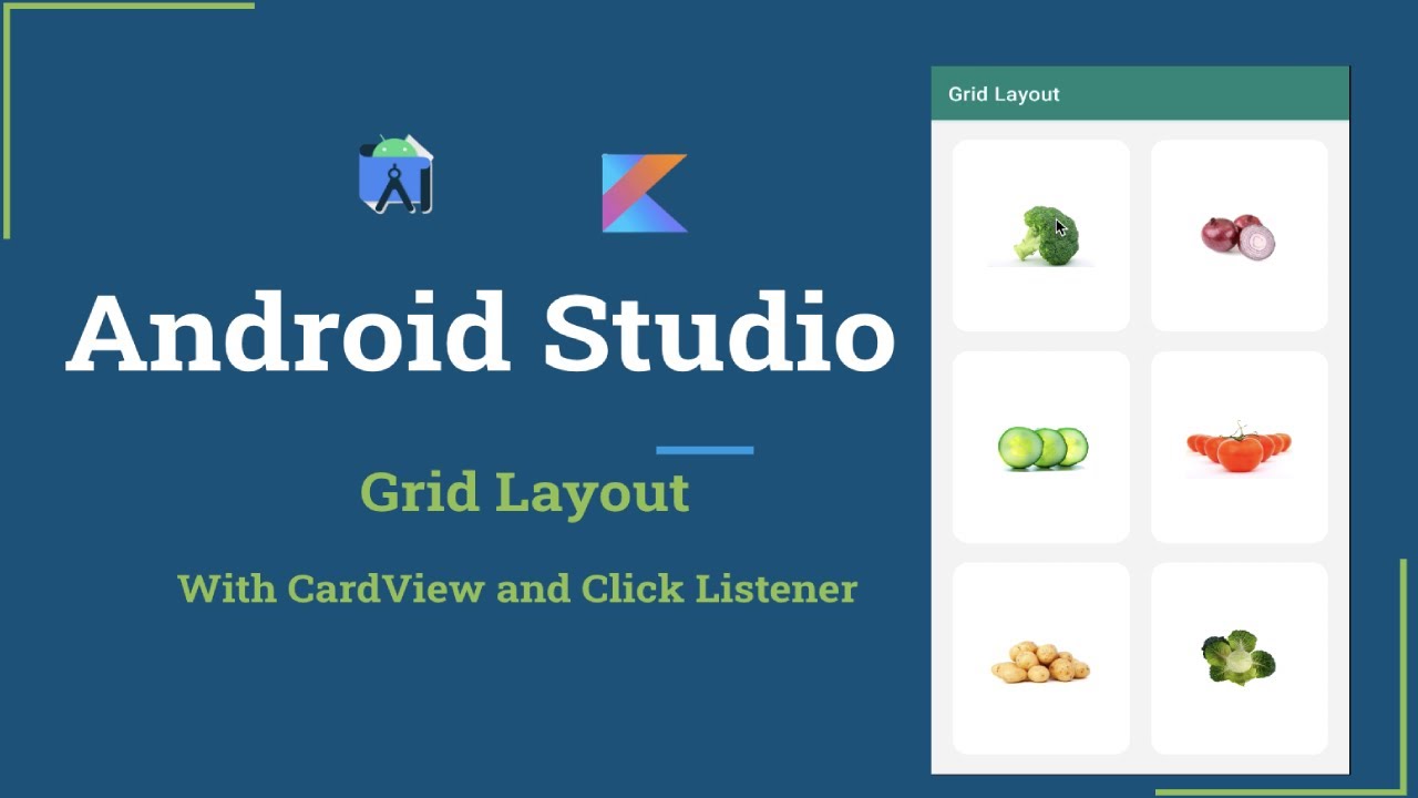 Grid Layout in Android Studio - Gridlayout with CardView and OnclickListener