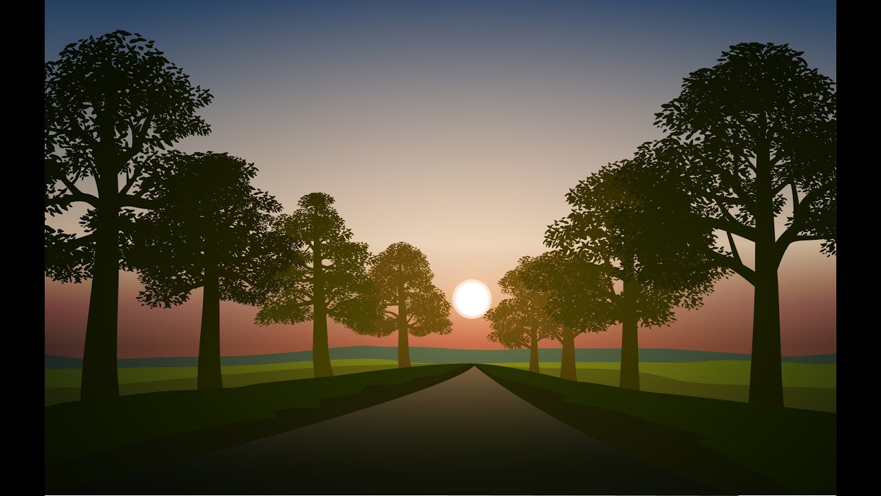 Vector nature landscape in illustrator