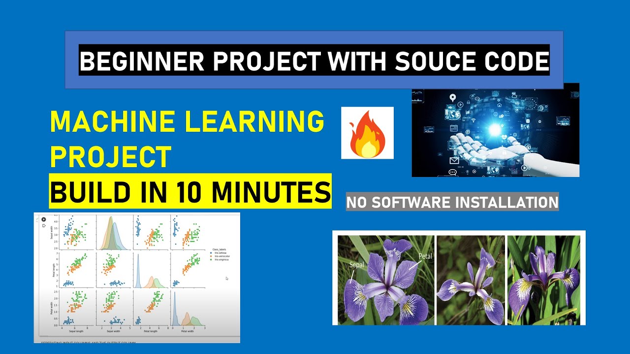 Machine learning beginner full project with code and dataset iris flower classification #ML #PROJECT