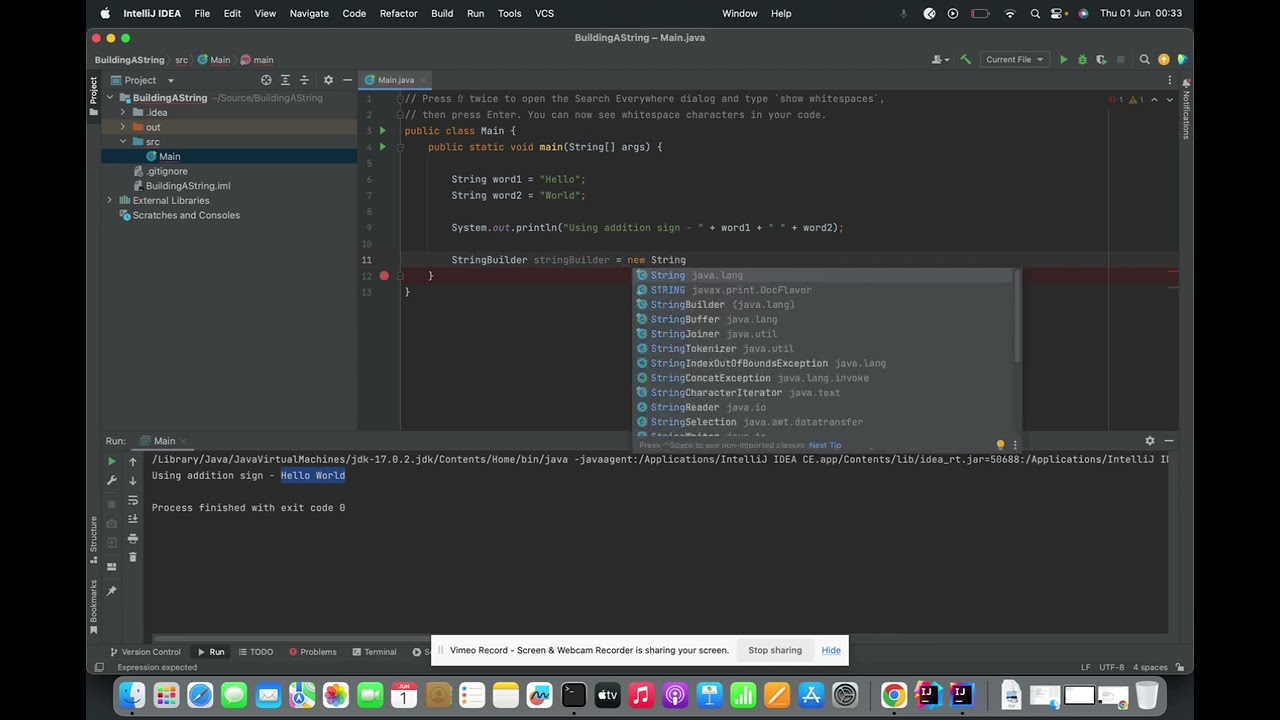 Java - Concatenate String in 3 ways