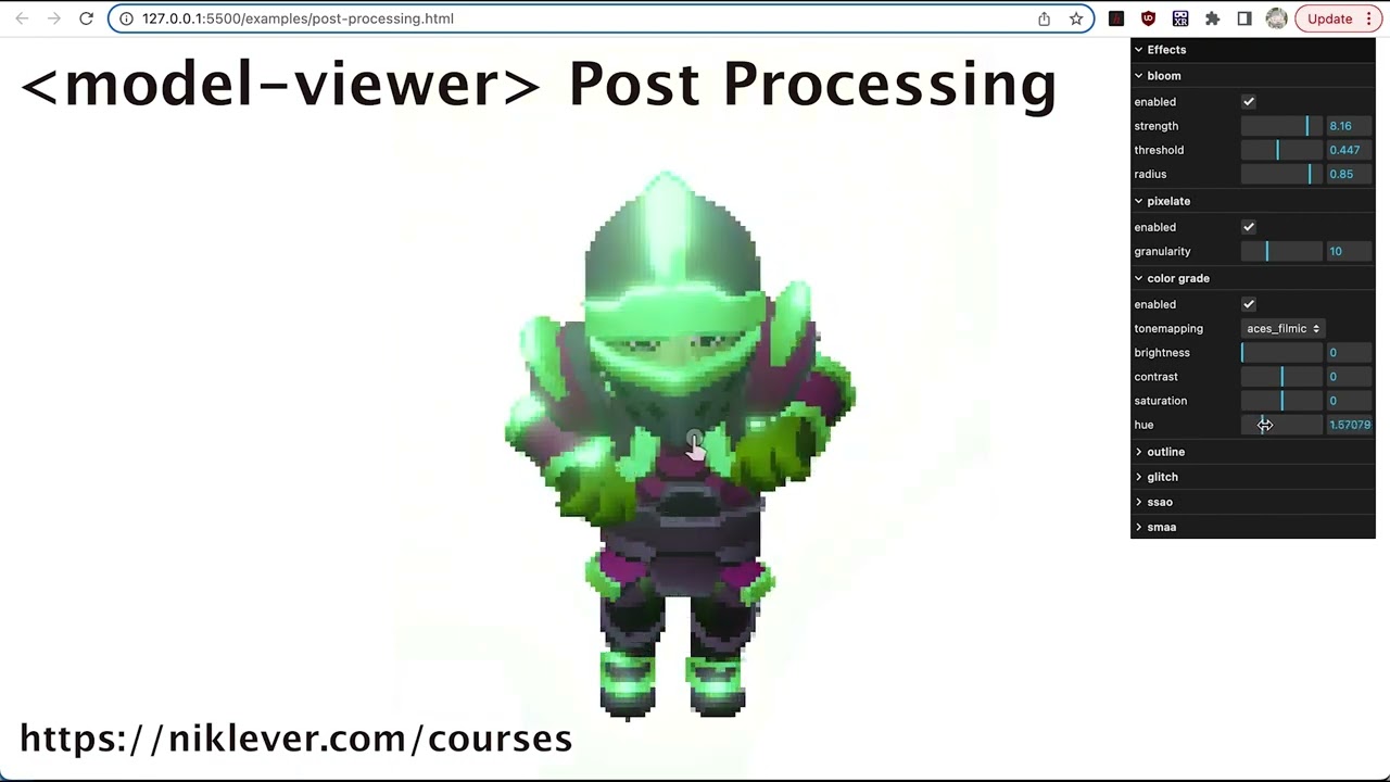 model-viewer: post processing