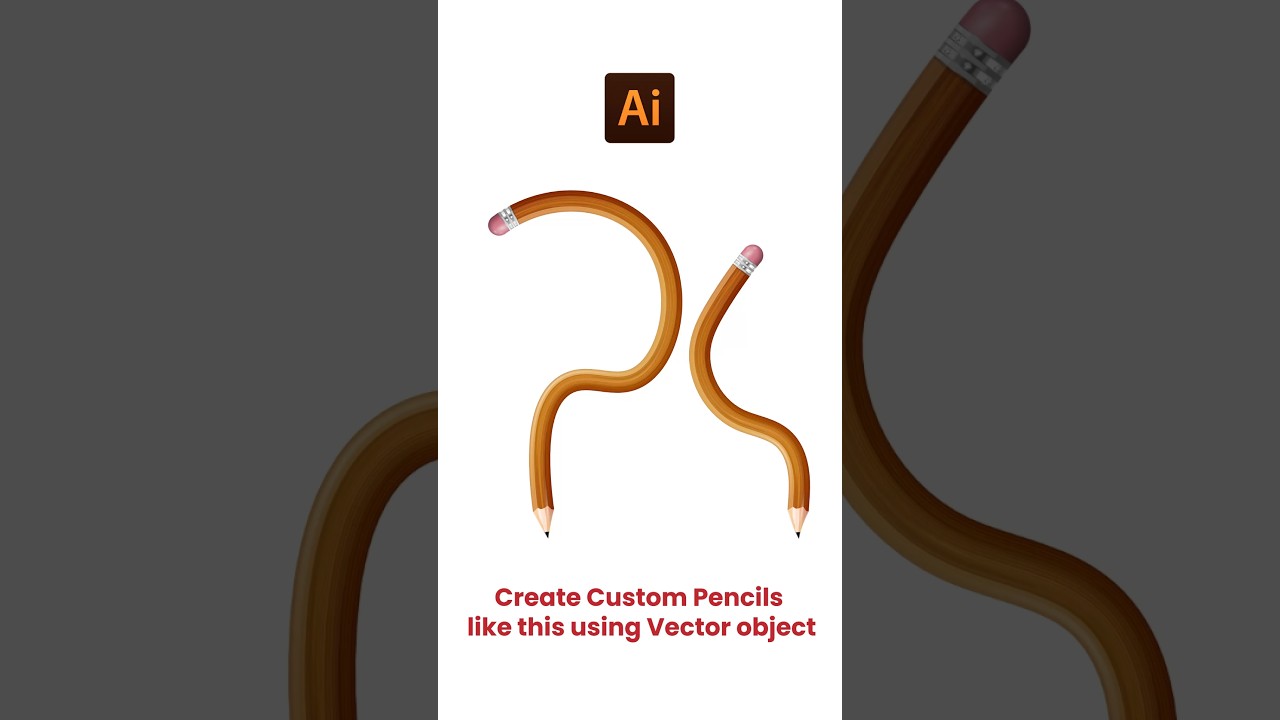 Create Custom Pencil Brush using vector object in illustrator #howto #graphicdesign