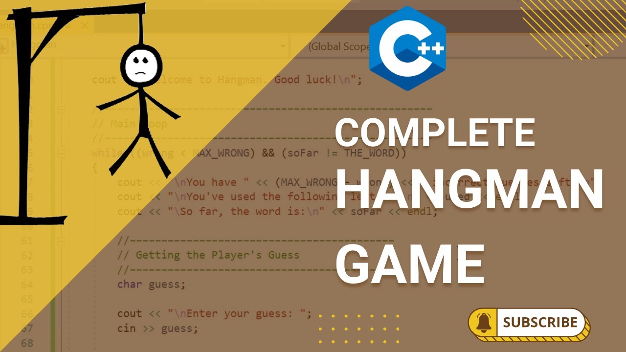 C++ Hangman Game - How to code your own Hangman game | @cbetterexplained