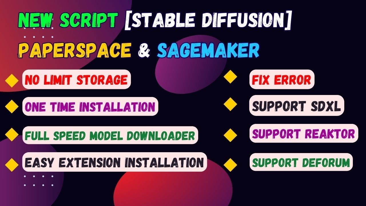 New Script to Install Stable Diffusion in PaperSpace and SageMaker Supports SDXL models [paid user]