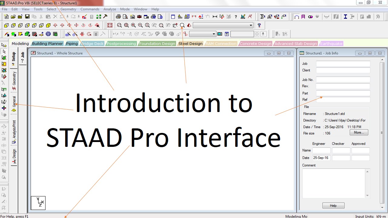 Introduction to STAAD Pro interface
