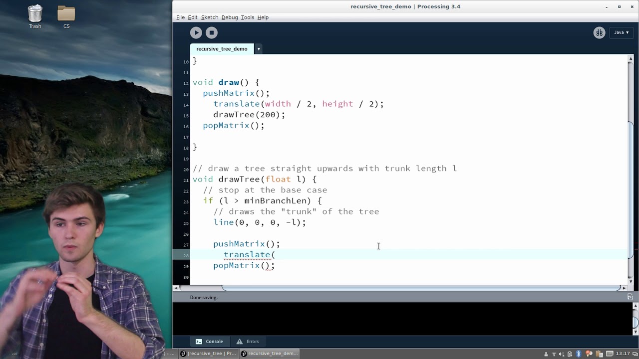 Recursive Tree in Processing, pt. 3 - Computers4Kids