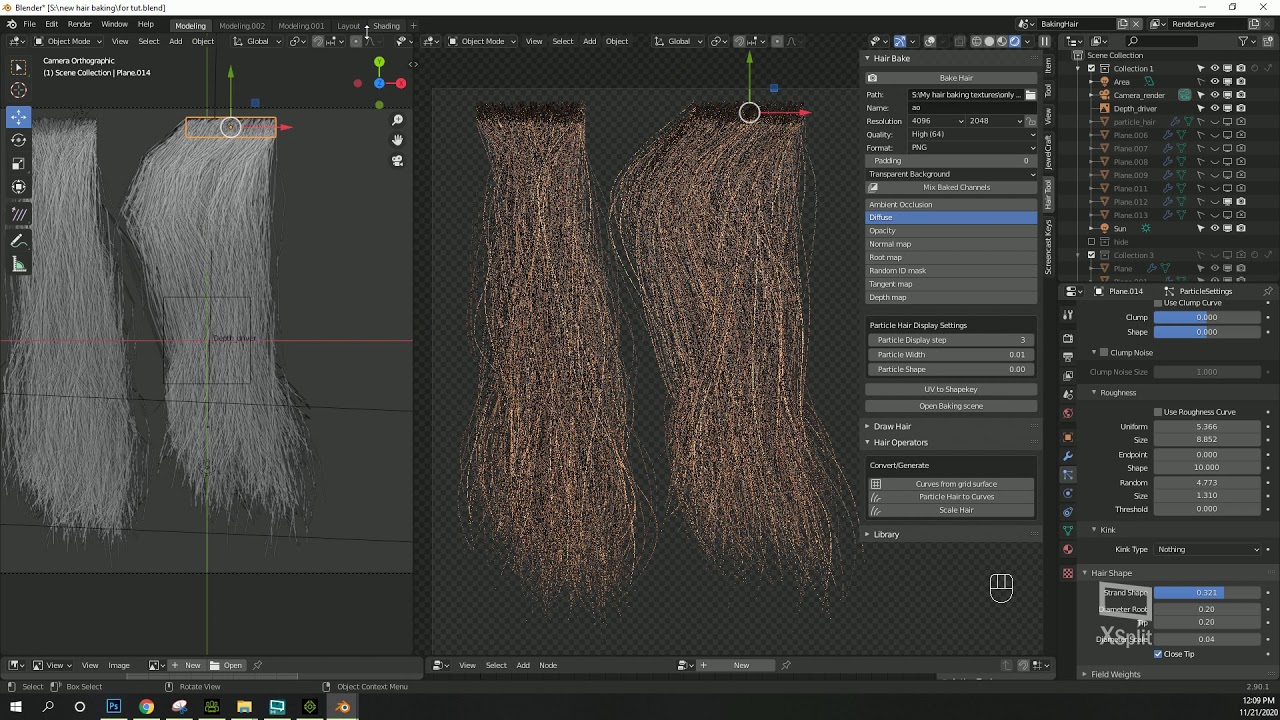 Blender - Hair Texture - Hair-tool Baking - tutorial