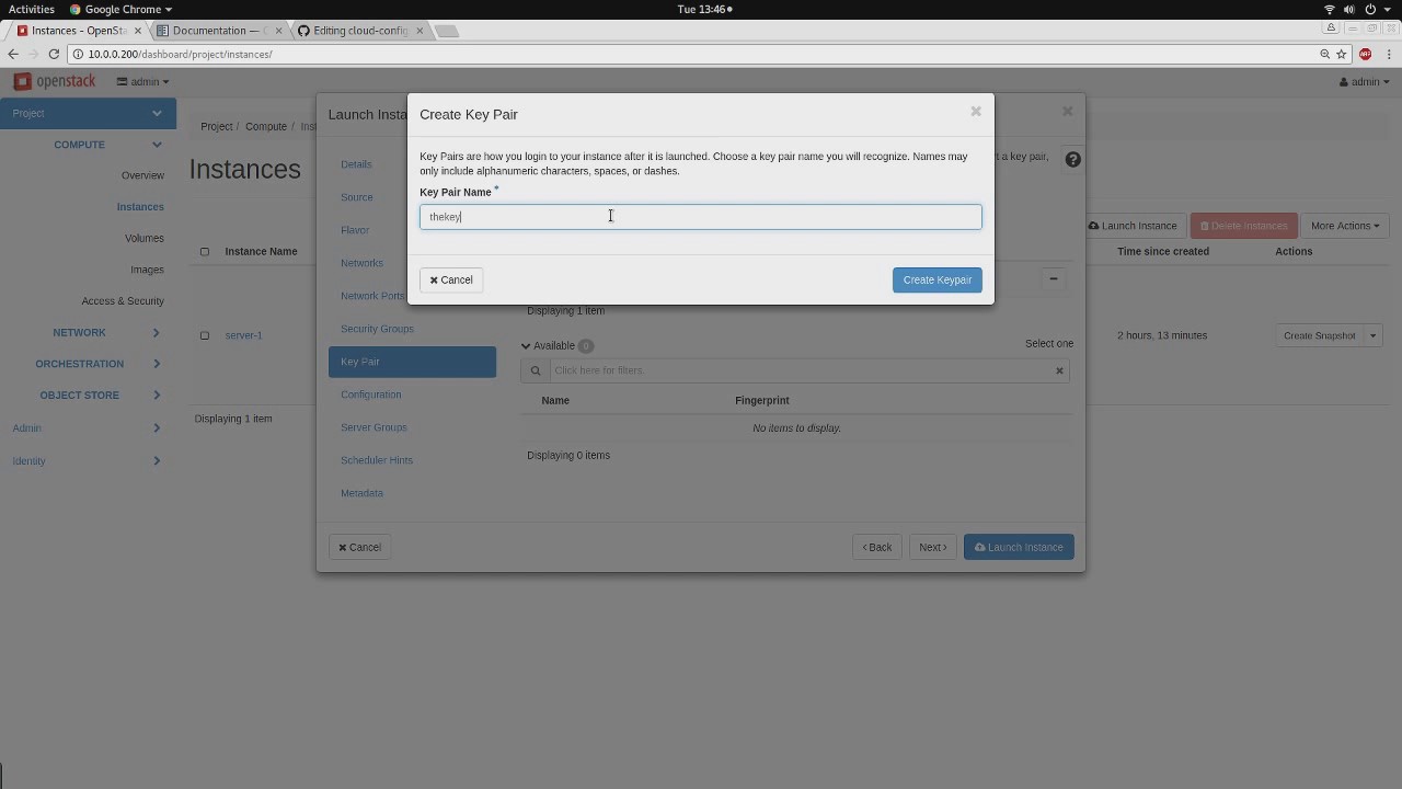 Openstack Advanced Instance Launching + Cloud Init