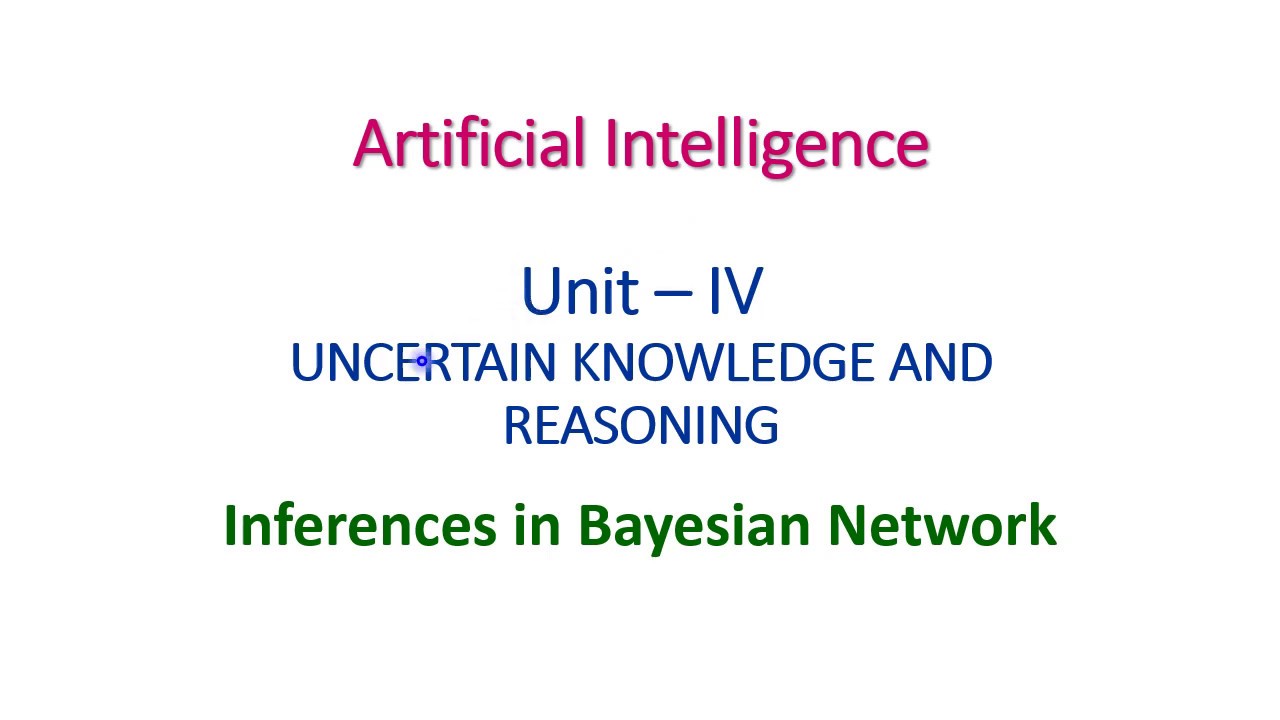 Inferences in Bayesian Network - Artificial Intelligence -  Unit - IV