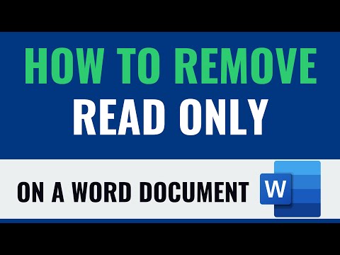 How to Remove Read Only on a Word Document