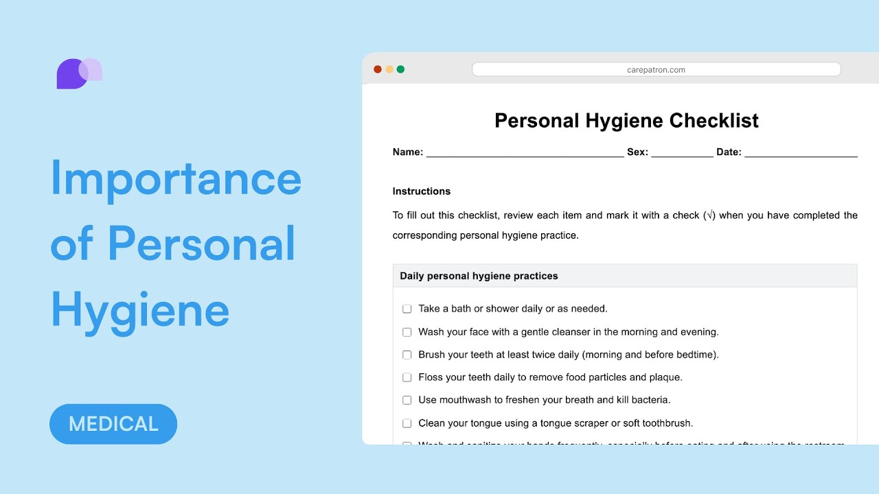 Personal Hygiene Checklist and How you can use it
