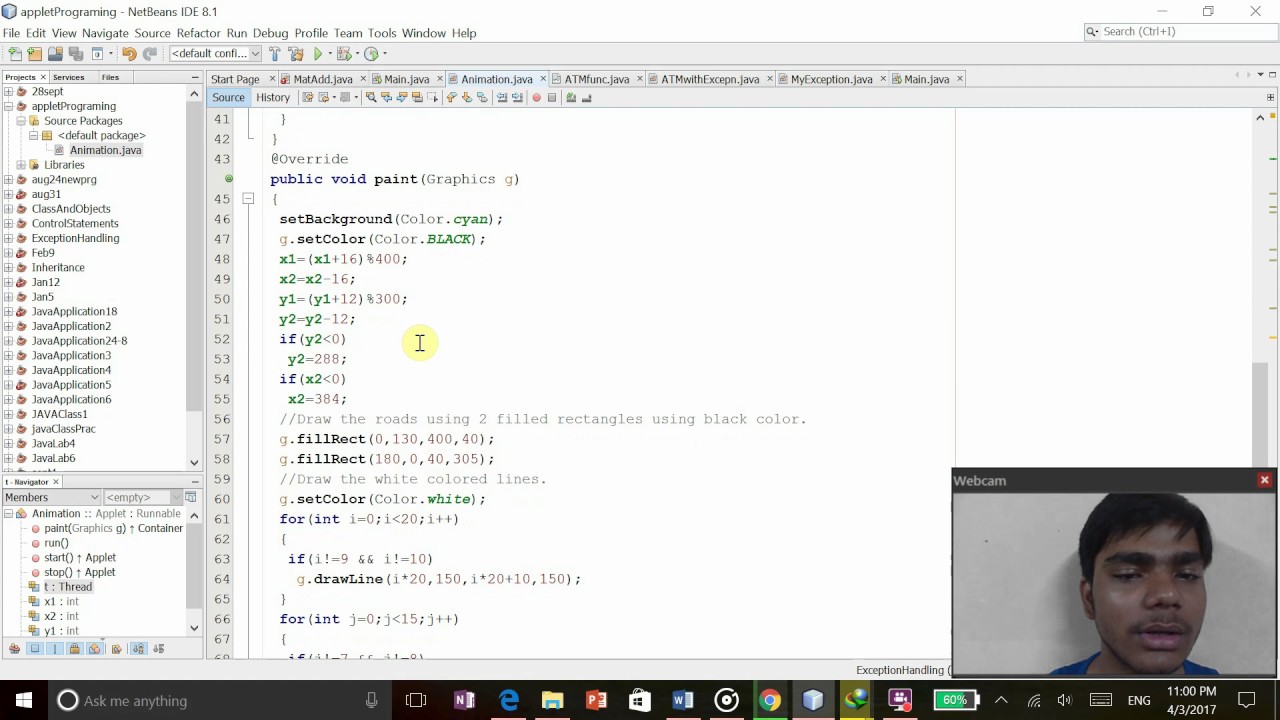 traffic simulation using Applet in java