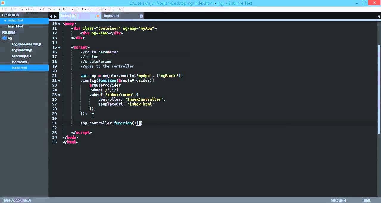 angularjs routing   colon   parameter in the URL   $routeParams 720p