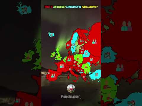 What is the largest generation in your country? #europe #map #mapping #countries #geography