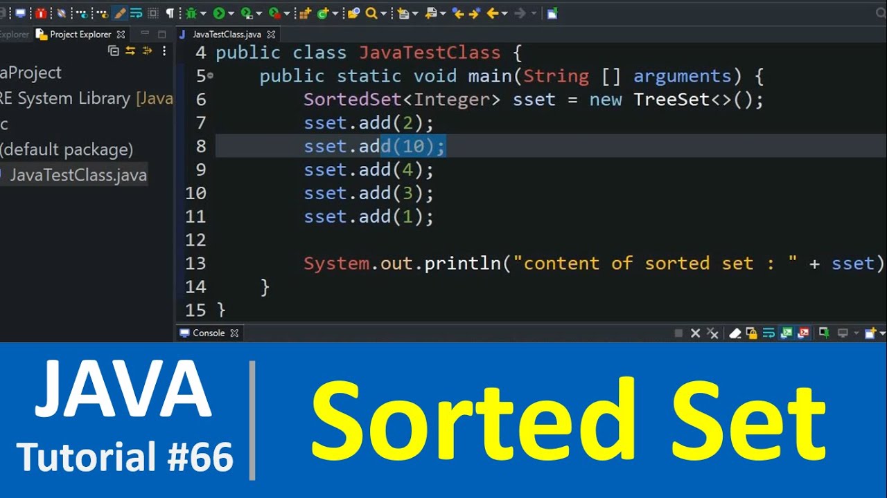 Java Tutorial #66 - Java Sorted Set Interface with Examples