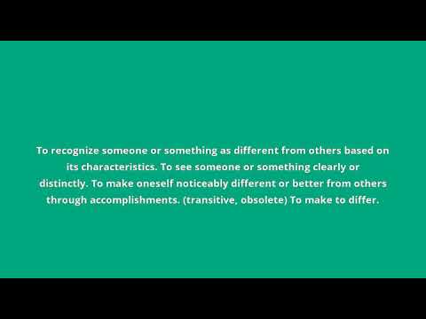 what is the meaning of distinguish