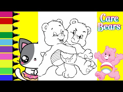Coloring Care Bears Cheer Bear Grumpy Bear Funshine Bear Coloring Book Pages | Sprinkled Donuts JR