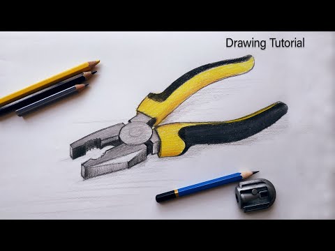 How to Draw Pliers Easy for Beginners – I'm Youtuber – Follow my videos ...