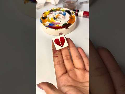 Painting ๐ Broken Heart Emoji #ASMR #DIY #shorts #art #tiktok