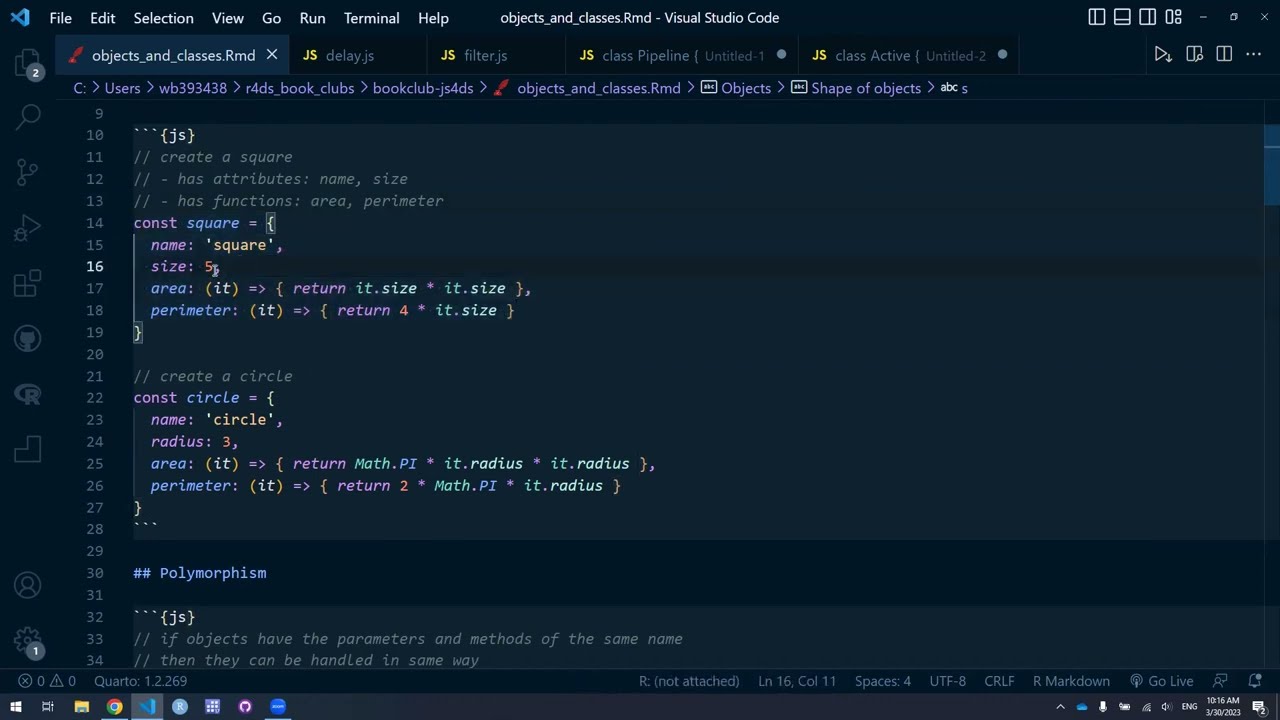 JavaScript for Data Science: Objects and Classes (js4ds01 4)