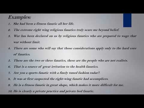 Fanatic Meaning and Example Sentences