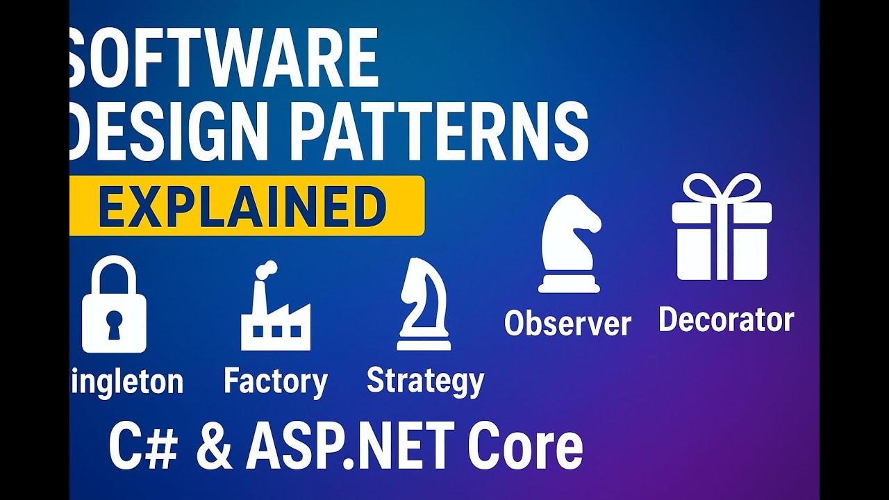 Software Design Patterns Explained | Singleton, Factory, Strategy, Observer, Decorator in C#