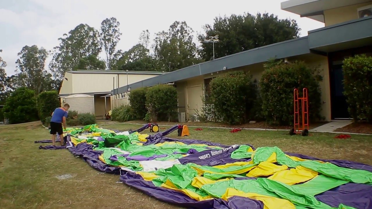Setting up our Obstacle Course Jumping Castle