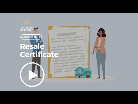 CCAR Micro Lesson: Resale Certificate