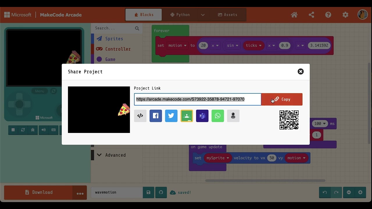Sharing your Code with URL Makecode Arcade