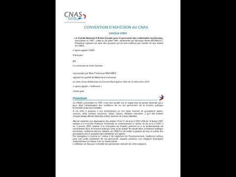 Délibération Ville de Saint Quentin adhésion CNAS