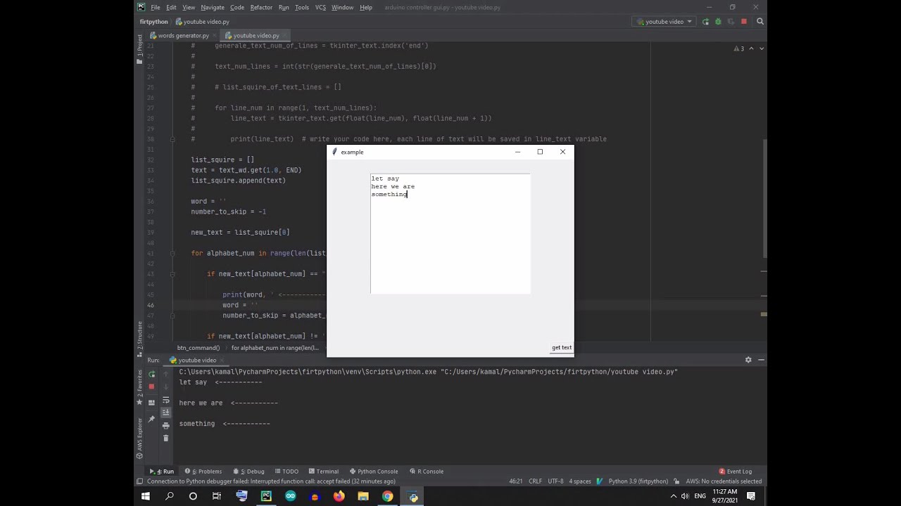 how to get text lines from tkinter textbox - Python tutorial