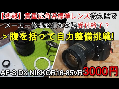 ジャンクレンズDX NIKKOR素人整備不可品に挑戦! AF-S16-85VR 構造上分解したら都度要調整のジャンカー泣かせなのに【悲報】メーカー修理受付終了、であれば自力整備以外になし!