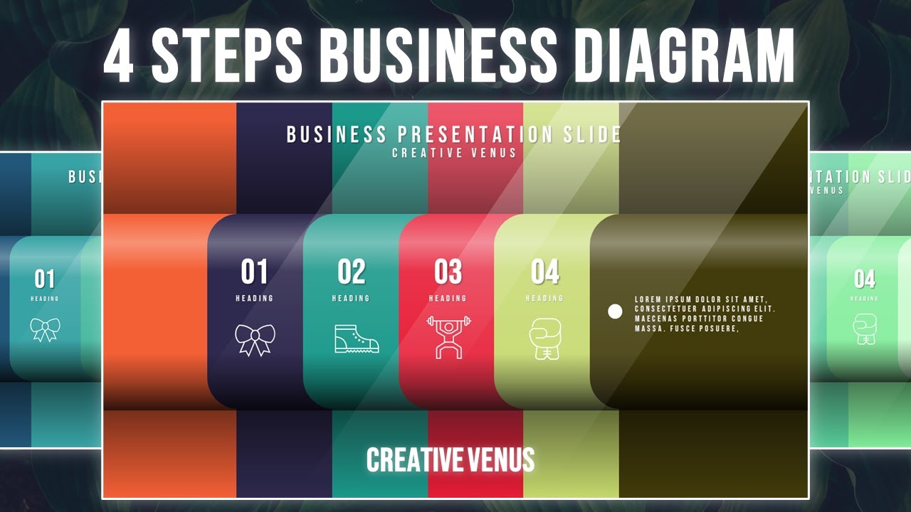 4 Steps Modern Business Infographic Content Slide Design Tutorial in Microsoft Office365 PowerPoint