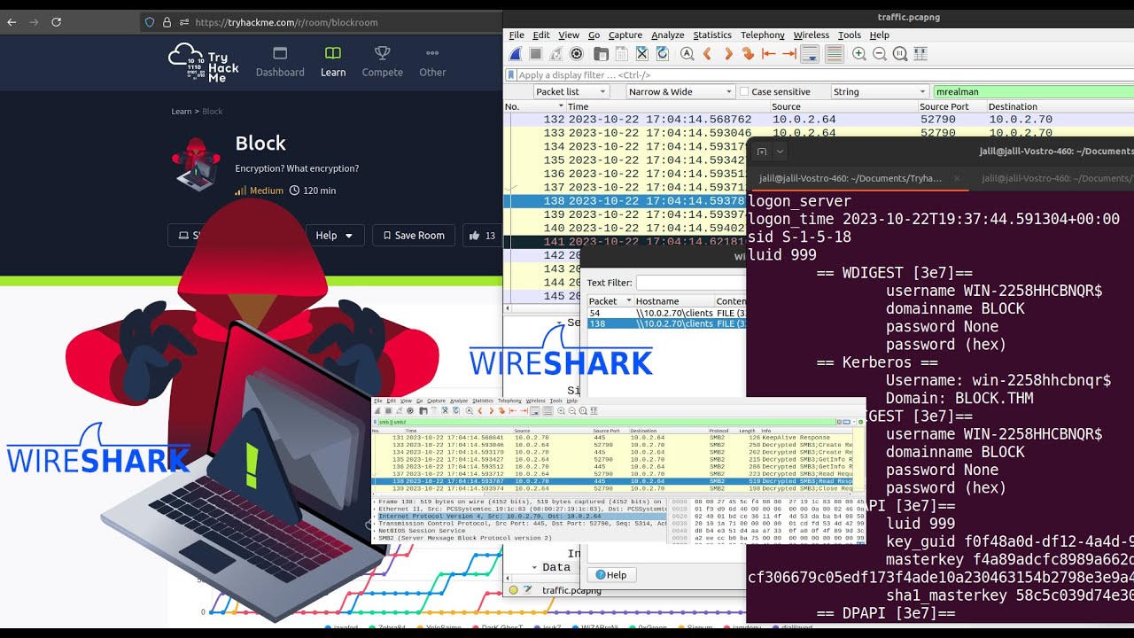 Decrypt NTLM traffic - Wireshark - Decrypting SMB3 Traffic -TryHackme Block -