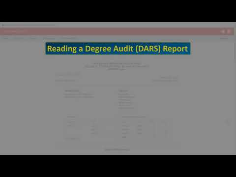 Reading a Degree Audit (DARS) Report