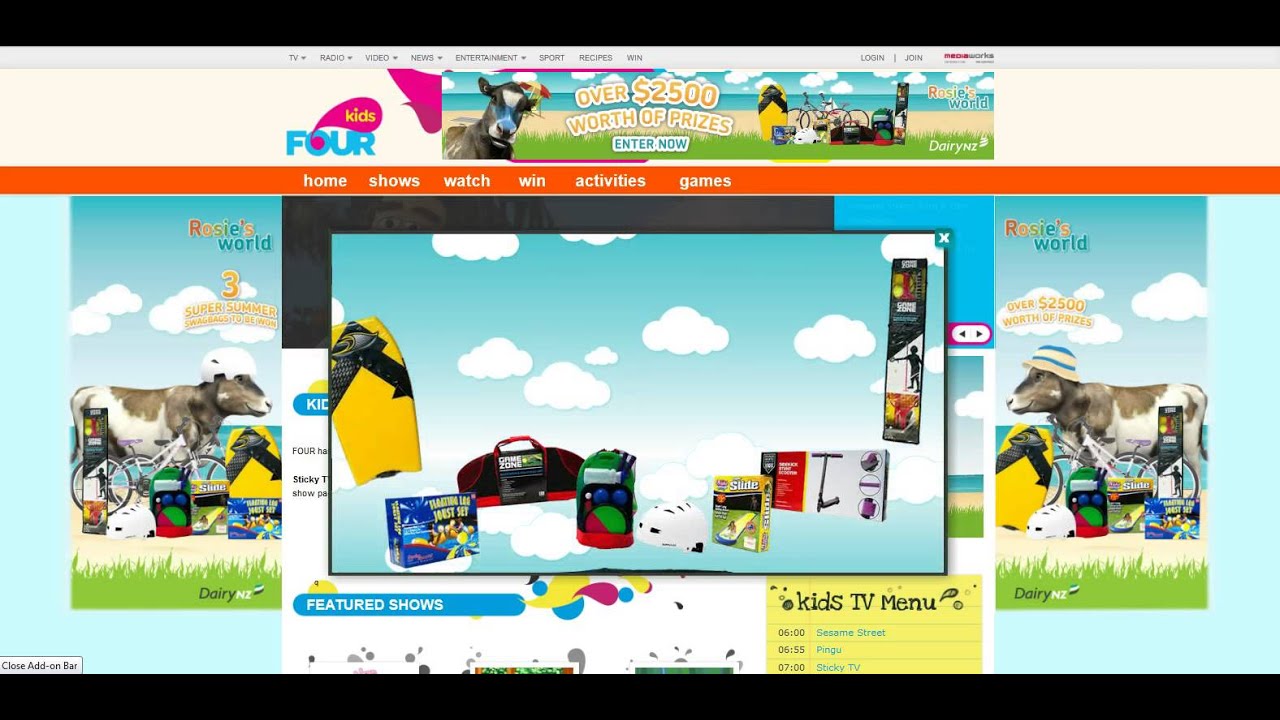 DairyNZ Home Page Takeover on Four Kids