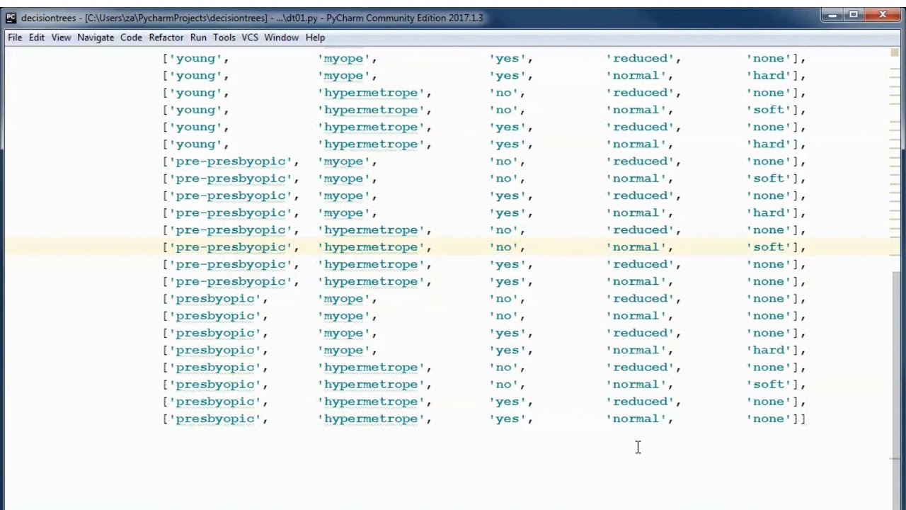 Decision Trees Python Prototype Project 01 - Find best attribute to split on