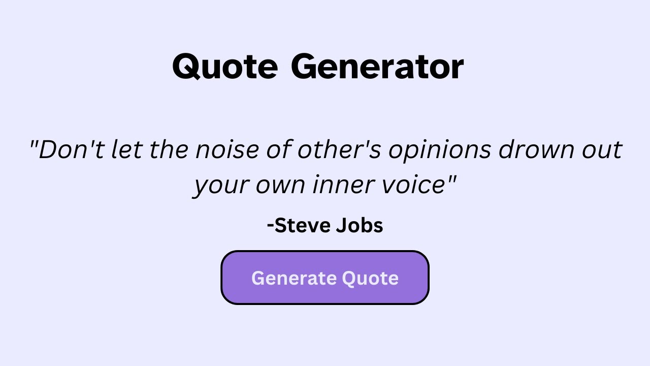 The Quote Generator Using HTML, CSS and JavaScript.