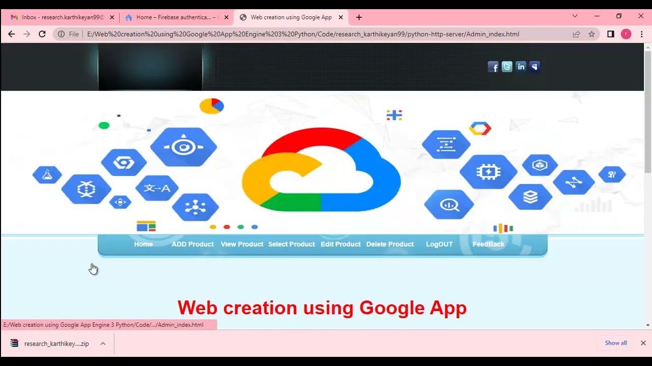 Web creation using Google App Engine 3 using Python | Project firebase authentication process
