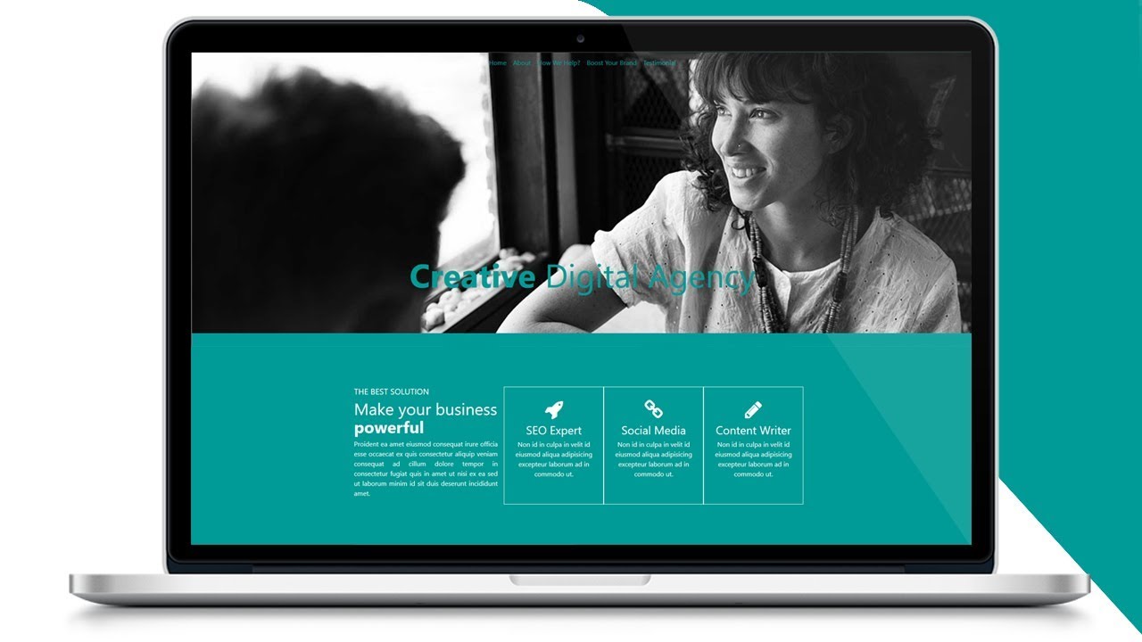 Responsive Bootstrap Full Template Design: Creative Digital Agency Template
