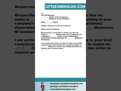 Request Letter for ID Card Renewal - Sample Letter Requesting ID Card Renewal
