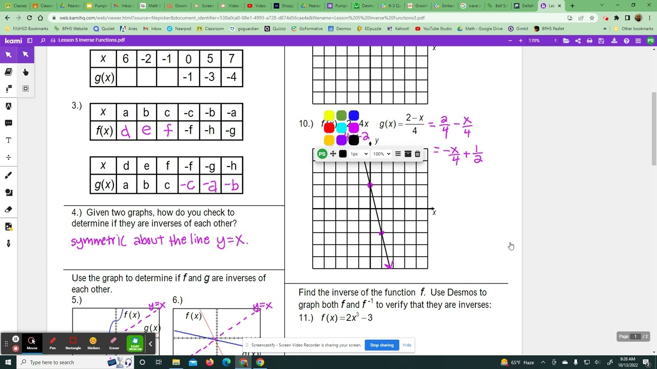 Inverse Functions Homework Help