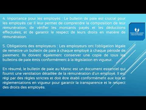 13- Le bulletin de paie au Maroc