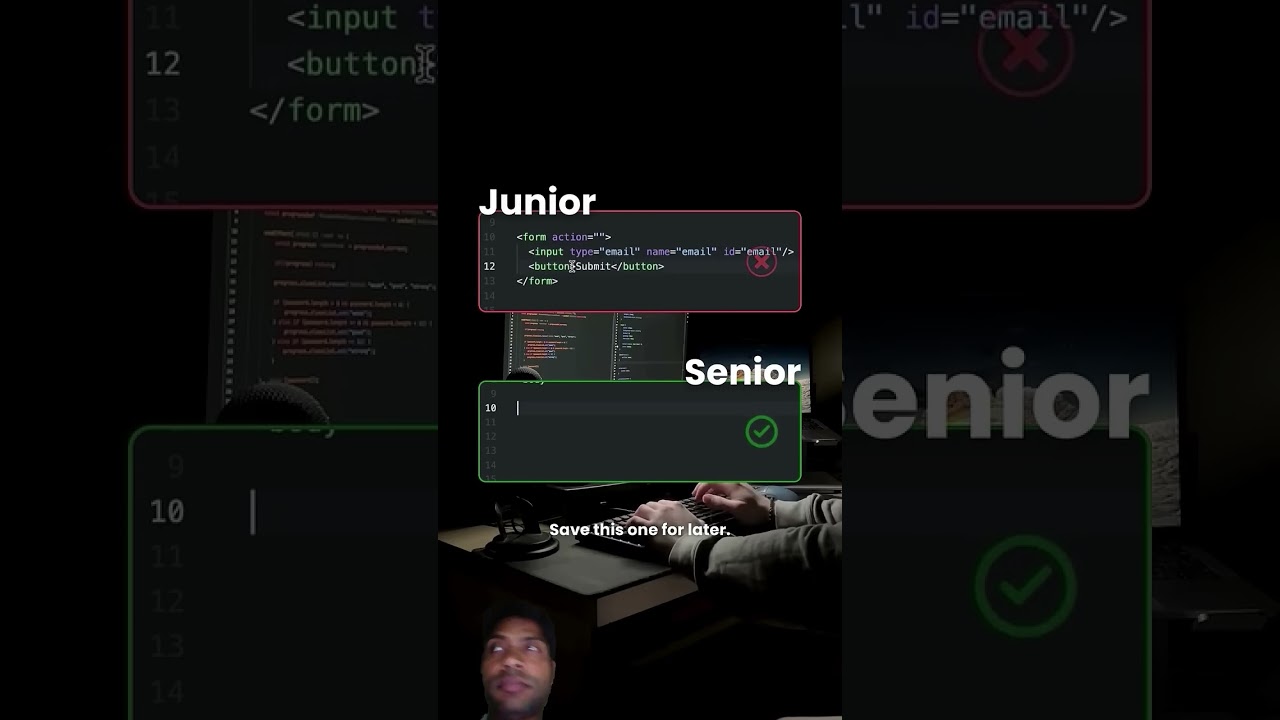 Junior Vs Senior Fronted developer 😂😂#programming #webdevelopment #html #css #coding #html5 #coder