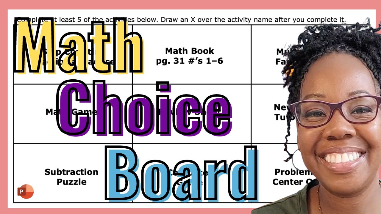 How to Make a Math Choice Board | Elementary Math Resources