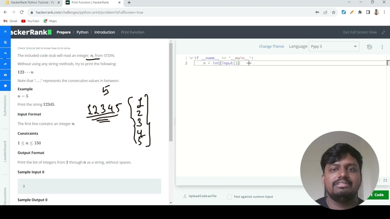 Hackerrank Solution | Print Function | #3