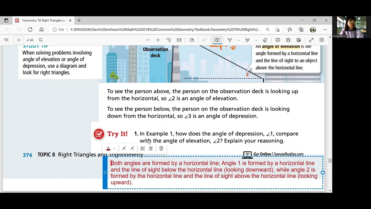 Geometry 8-5: Problem Solving Using Trigonometry