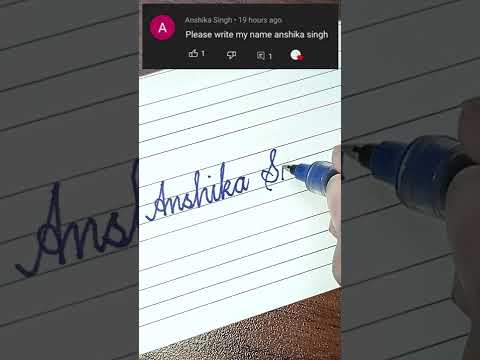 Anshika Singh - Beautiful name in Cursive writing | Cursive writing for beginners | #shorts